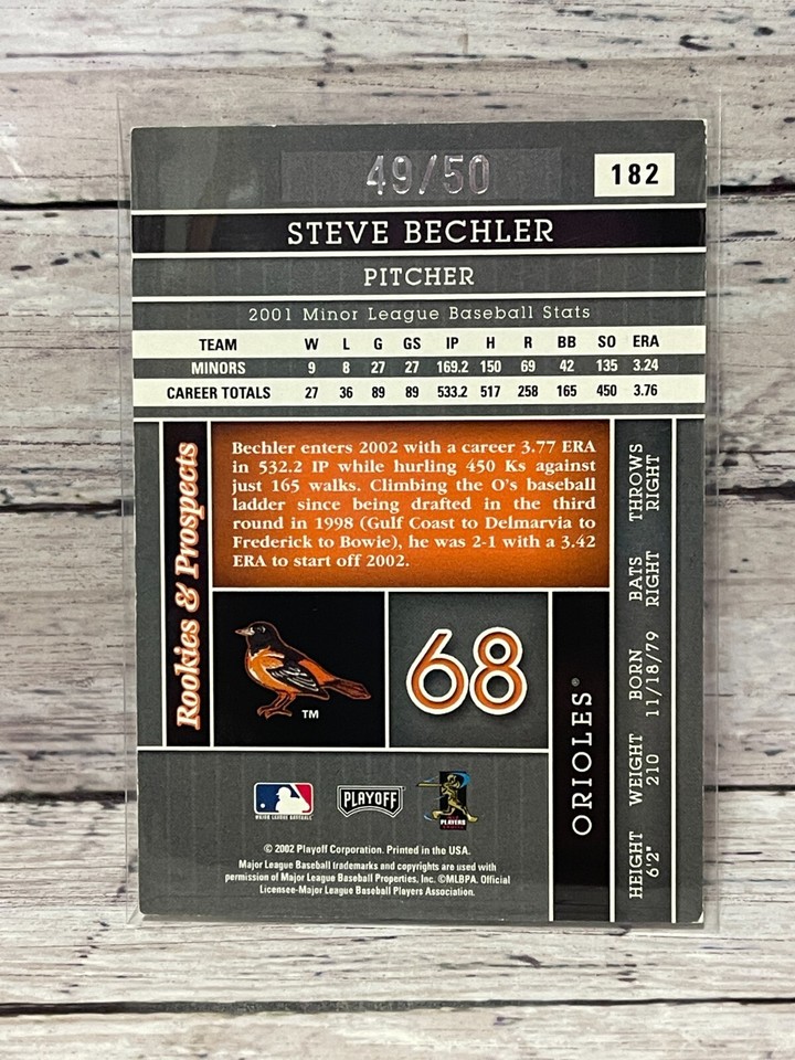 2002 Absolute Memorabilia Spectrum #182 Steve Bechler #'d 49/50 | eBay