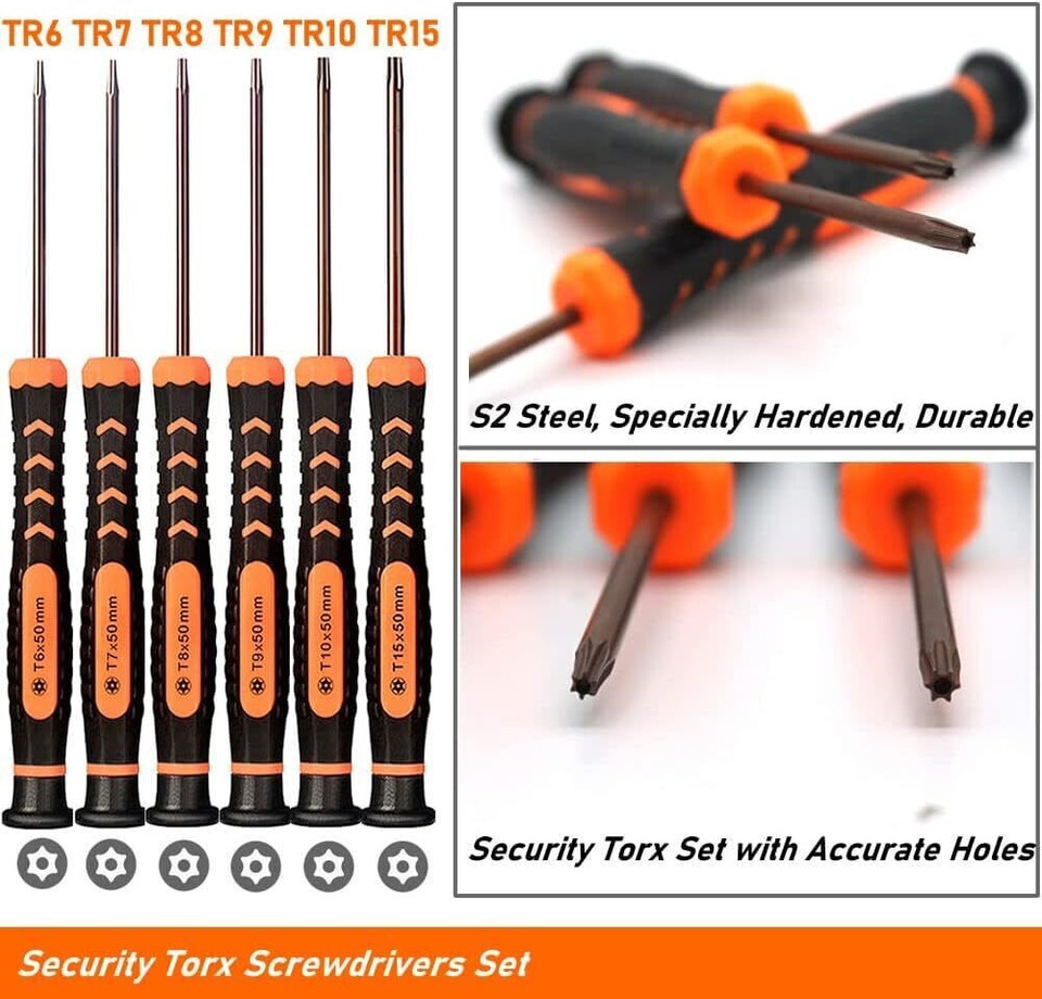 Small Torx Security Screwdriver Set - T2 T3 T4 T5 T6 T7 T8 T9 T10 T15 ...