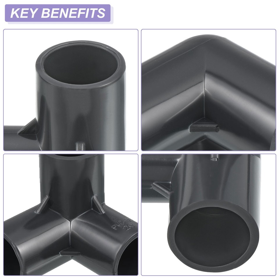 5Pcs 20mm ID U-PVC Pipe Fittings 3 Way Elbow Side Outlet Tee Pipe ...