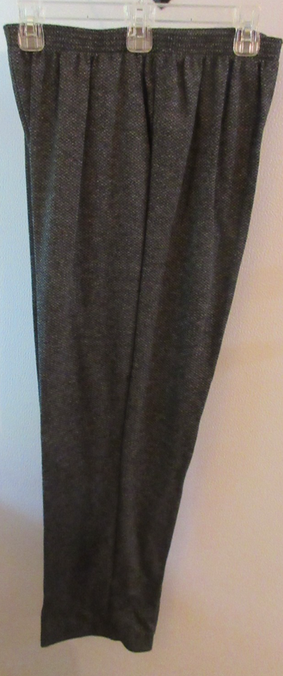 Alfred Dunner Black & Gray Sz 12 Large 2 pc Suit Set Open Jacket Top ...