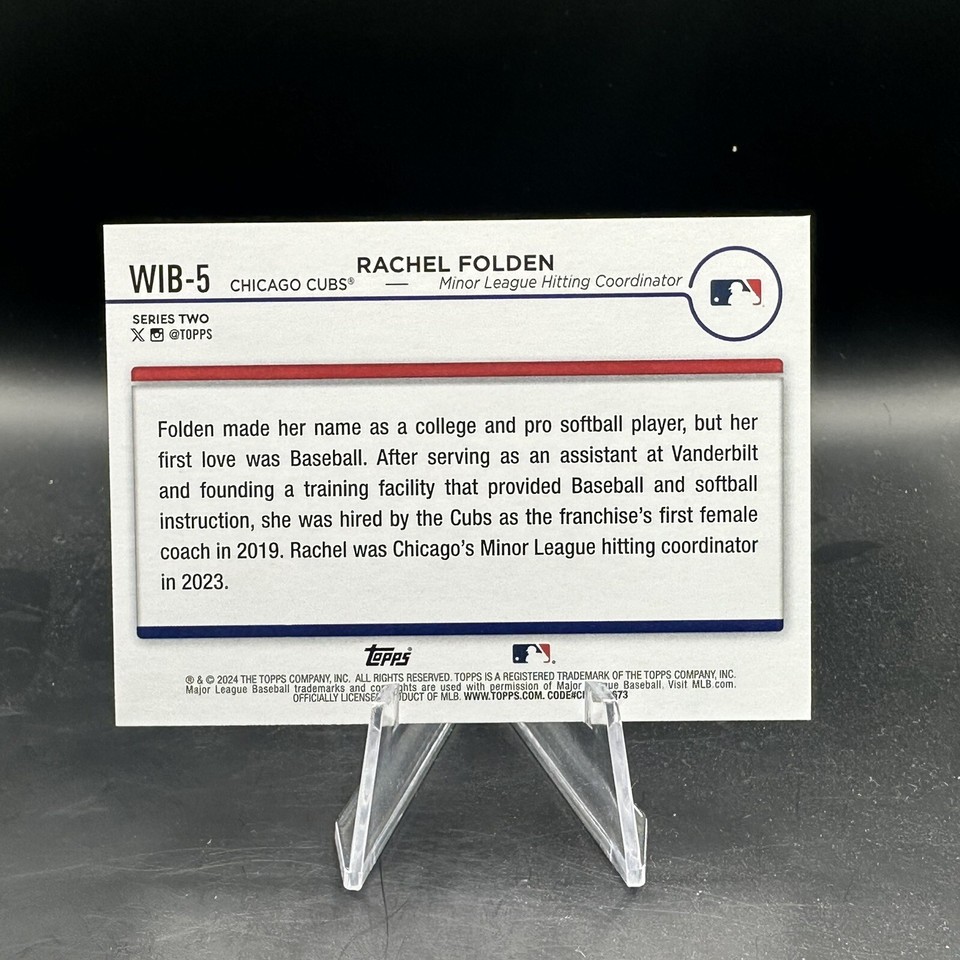 2024 Topps Series 2 RACHEL FOLDEN Chicago Cubs Women In Baseball #WIB-5 ...