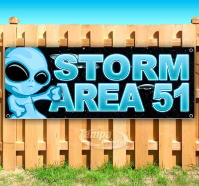 STORM AREA 51 Advertising Vinyl Banner Flag Sign Many Sizes USA ALIENS ...