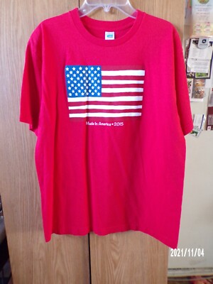 Men's "Made in America" S/S Red Flag Graphic T-Shirt ~ Med 38-40 | eBay