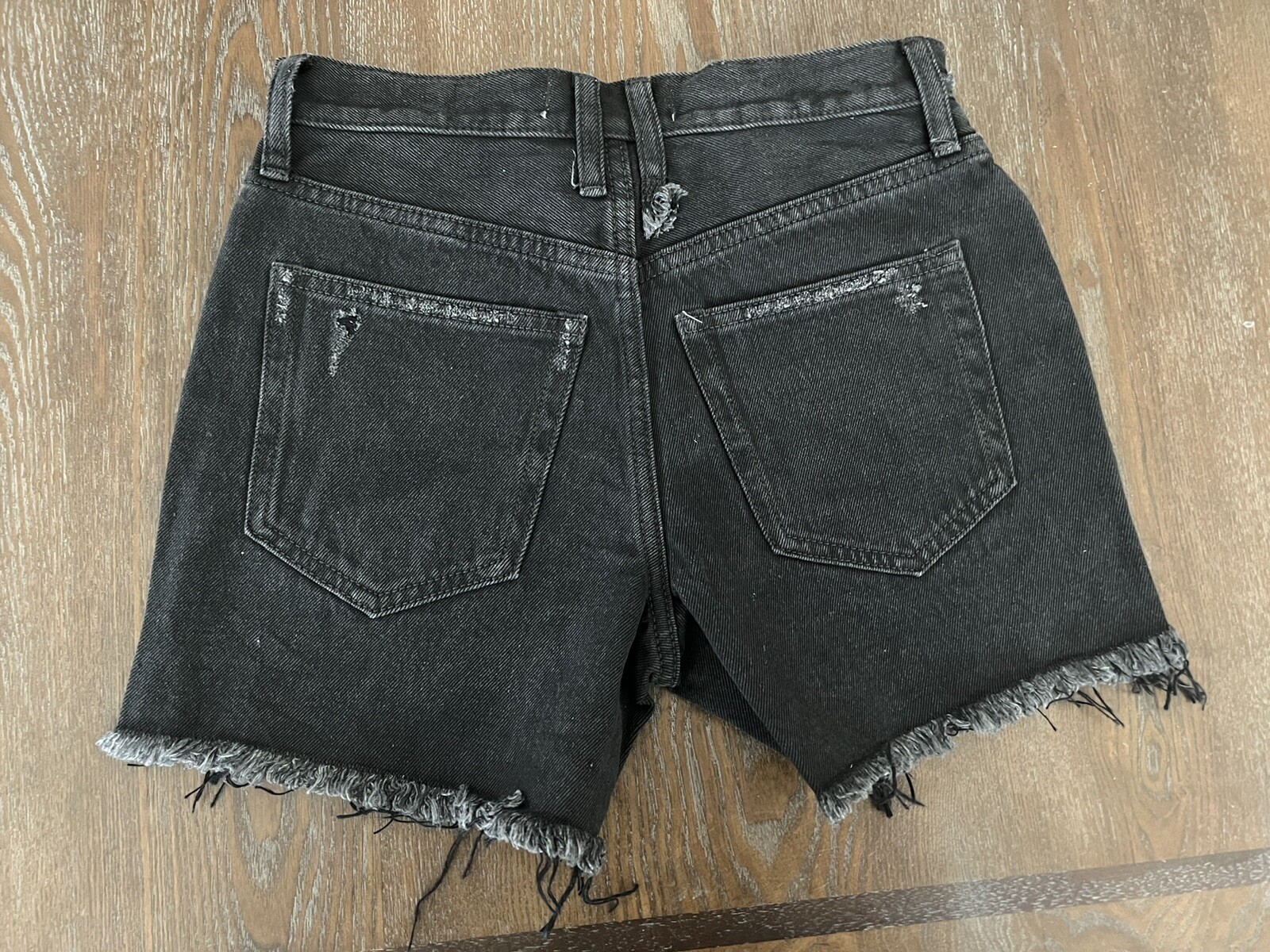 Free People We The Free Distressed Jean Shorts Size 24 Faded Black ...
