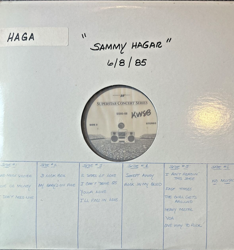SAMMY HAGAR Westwood One Superstar Concert SS 85-8 Triple LPs W Promo ...