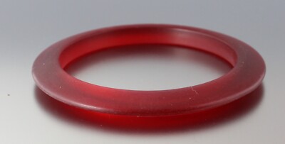 VINTAGE TRANSPARENT RED FROSTED LUCITE BANGLE BRACELET | eBay