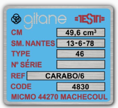 Autocollant Gitane Testi Carabo/6. | eBay