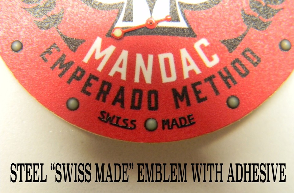 Watch Dial Swiss Made logo emblem MOD steel with adhesive Indexes ...
