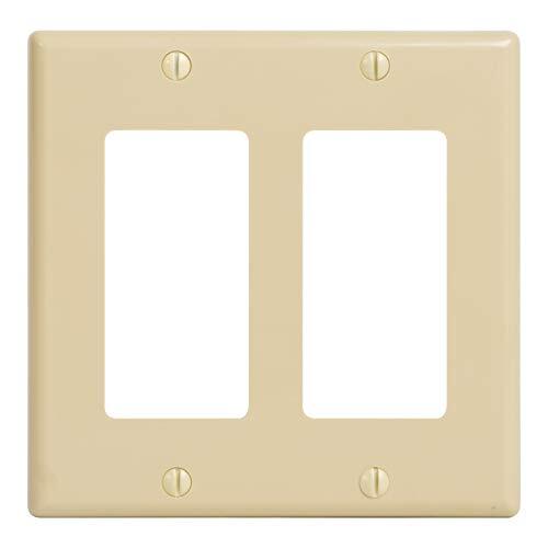 ICC Decorex Faceplate with Two Insert Spaces in Double Gang, Ivory | eBay