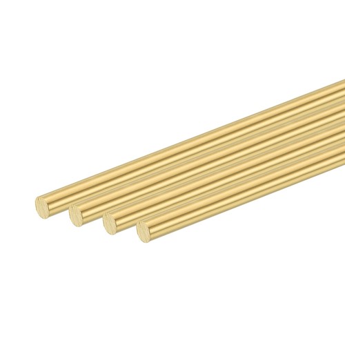 4 Pcs Brass Solid Round Rod, 7mm x 254mm H62 Brass Lathe Bar Stock ...