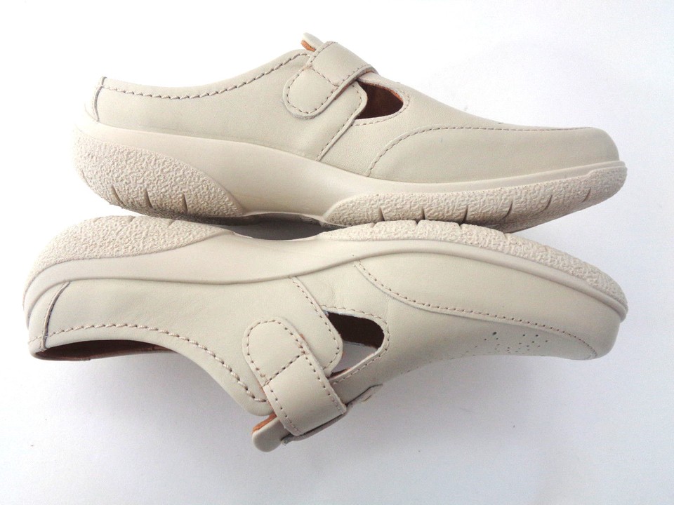 HOTTER MUSE US 5M EUR 36 Soft Beige Leather Clog Shoe STD Fit Made in ...