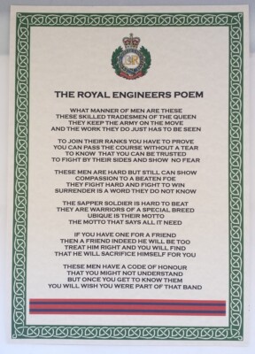 Royal Engineers Poem | eBay UK