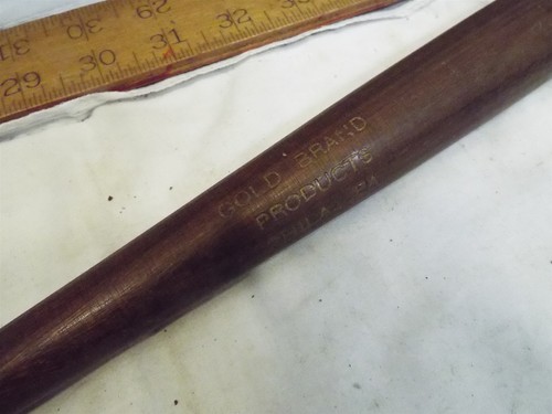 Vintage Wooden Advertising Baseball Bat Gold Brand Products ...