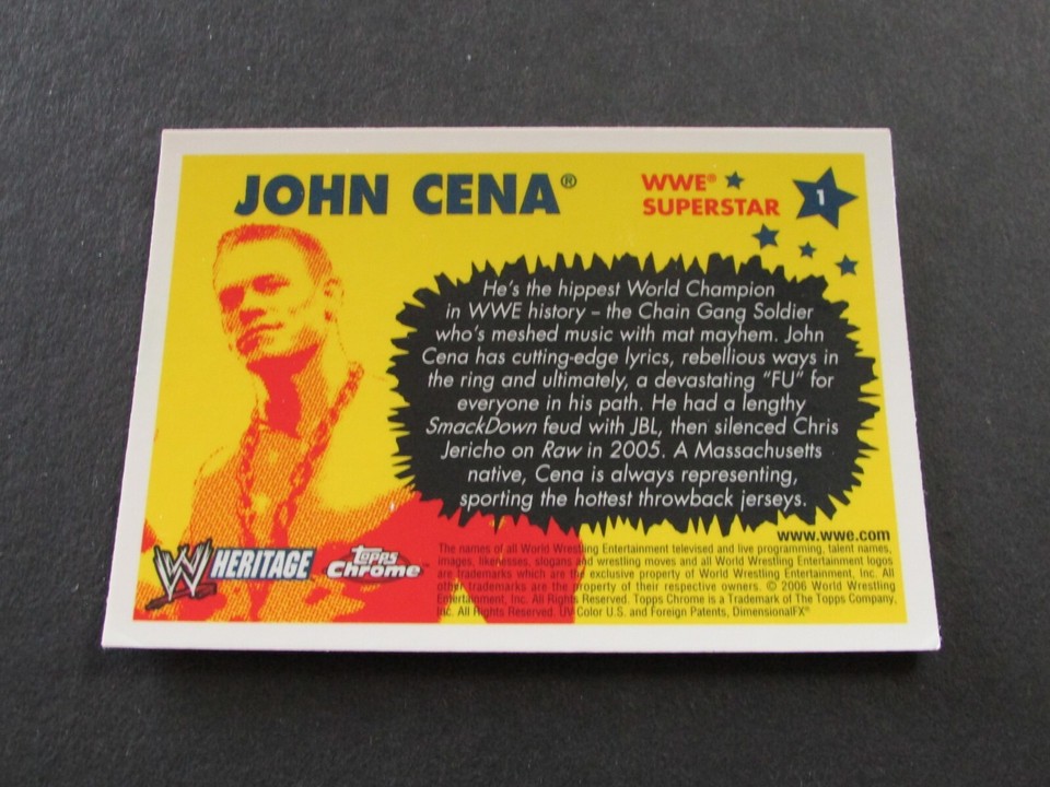 2006 Topps WWE Heritage Chrome John Cena Card #1 | eBay