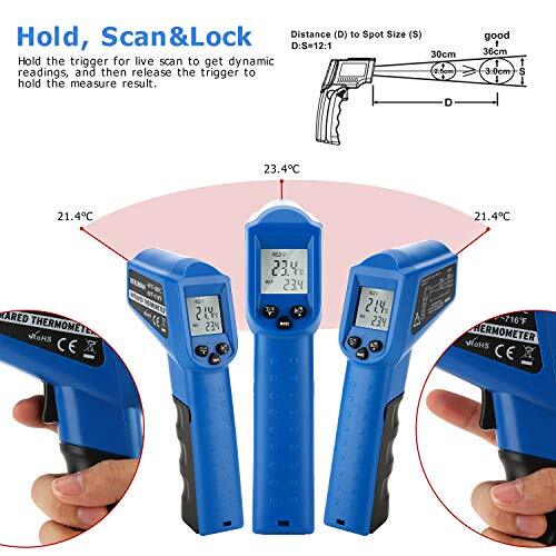 Digital IR Infrared Laser Gun Temperature Thermometer Heat Thermal ...