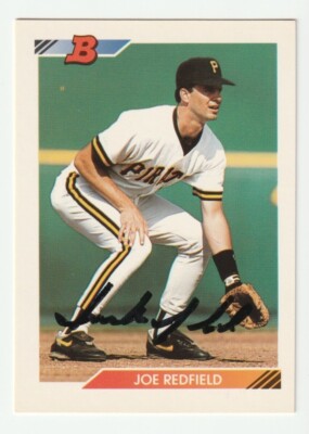 Joe Redfield Signed 1992 Bowman Card #438 Auto Pittsburgh Pirates ...