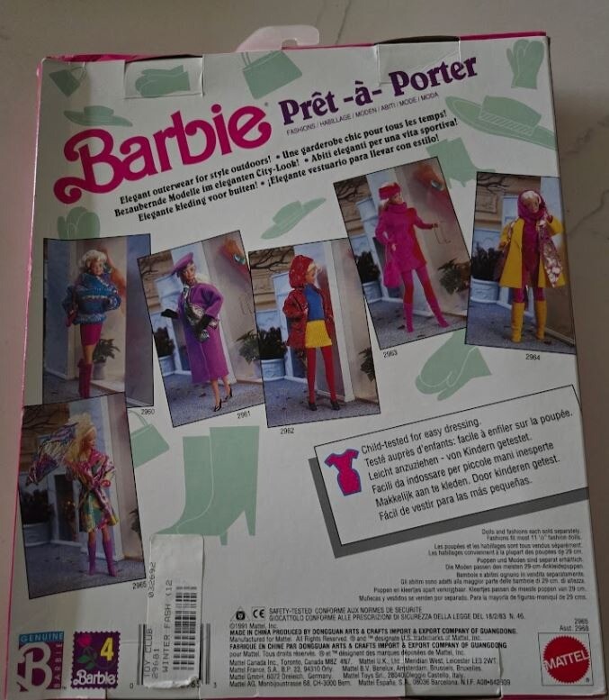 1991 Pret-a-Porter Barbie Fashion Raincoat Umbrella NRFB #2965 | eBay