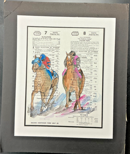 1978 Preakness Program Photo Finish Painted & Signed by Patricia Smith ...