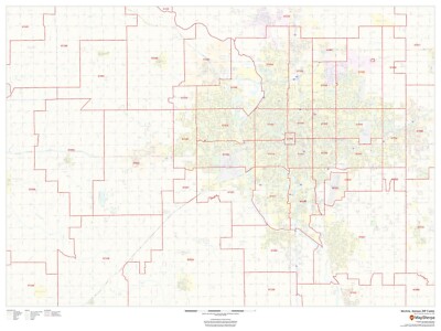 Wichita, Kansas ZIP Codes Laminated Wall Map (MSH) | eBay