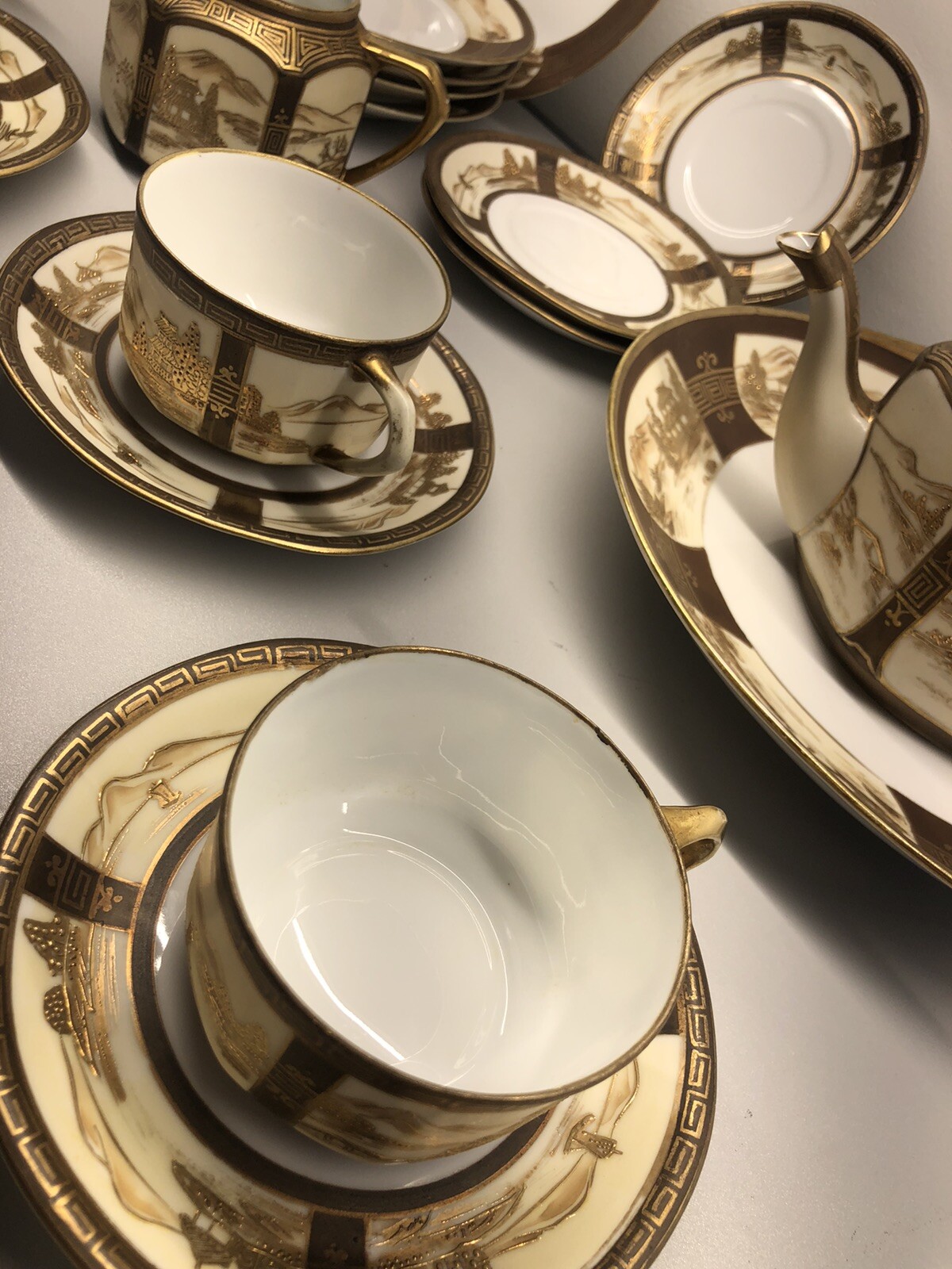 VINTAGE NIPPON CHINA HAND PAINTED TEA SET Rare Very Old | eBay