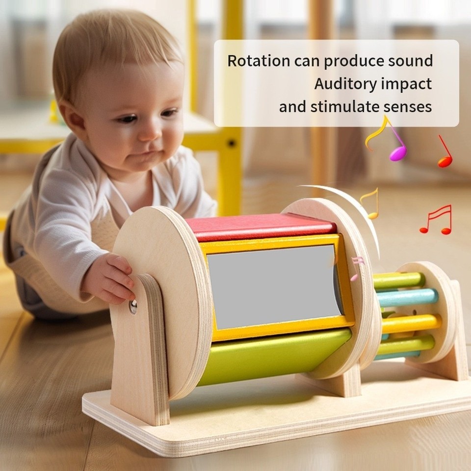2-in-1 Spinning Drum Baby Toy Educational Color Rolling Drum Toy Gift ...