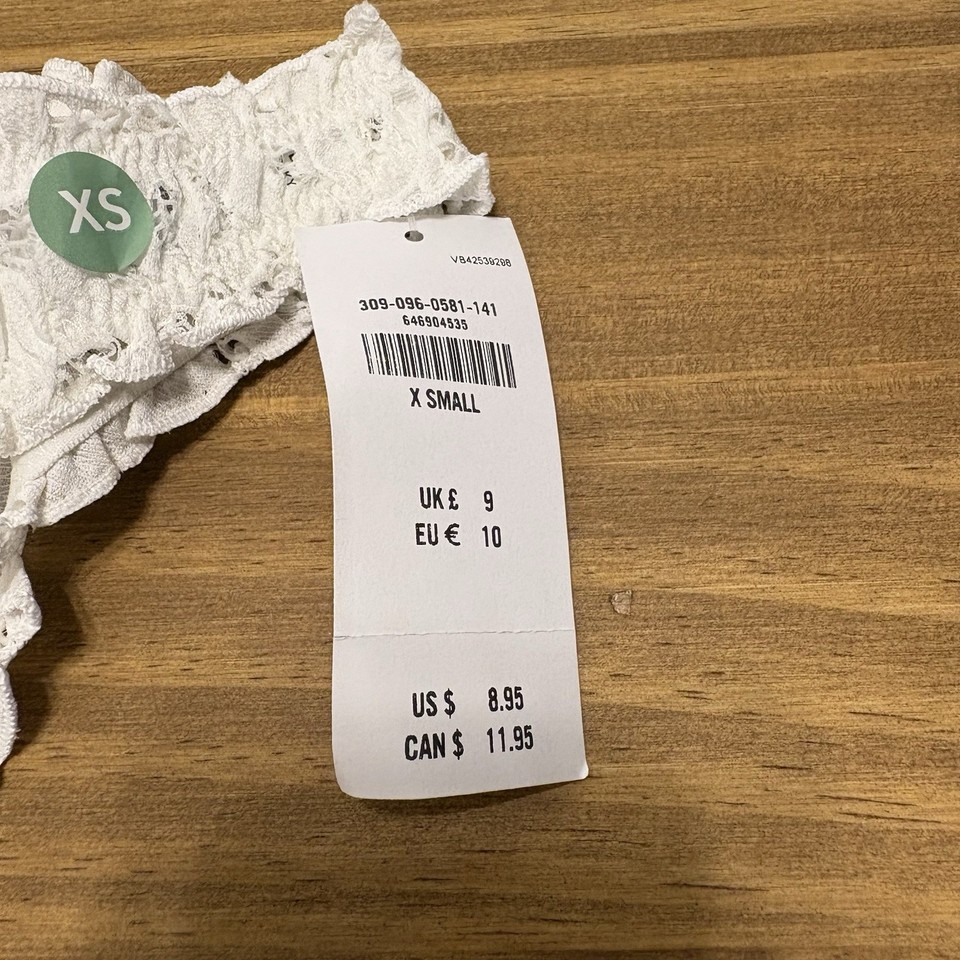 Gilly Hicks White Lace Ruffle Thong Underwear XS NWT | eBay