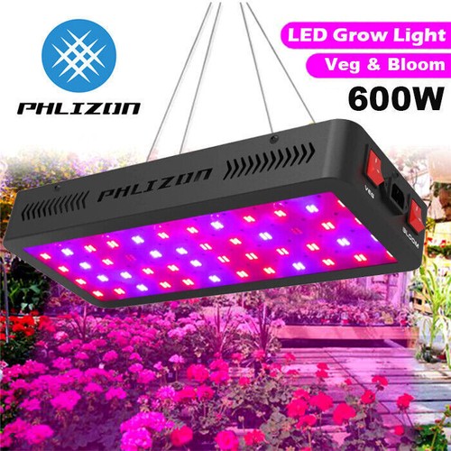 Phlizon Upgraded 600W LED Plant Grow Light w/ SMD LEDs Full Spectrum ...