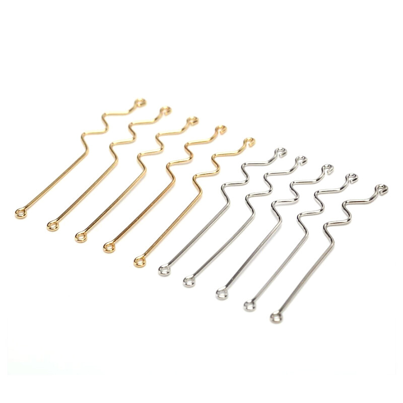 10Pcs/Set Copper Curve Connecting Rod Charms DIY Making Earrings ...