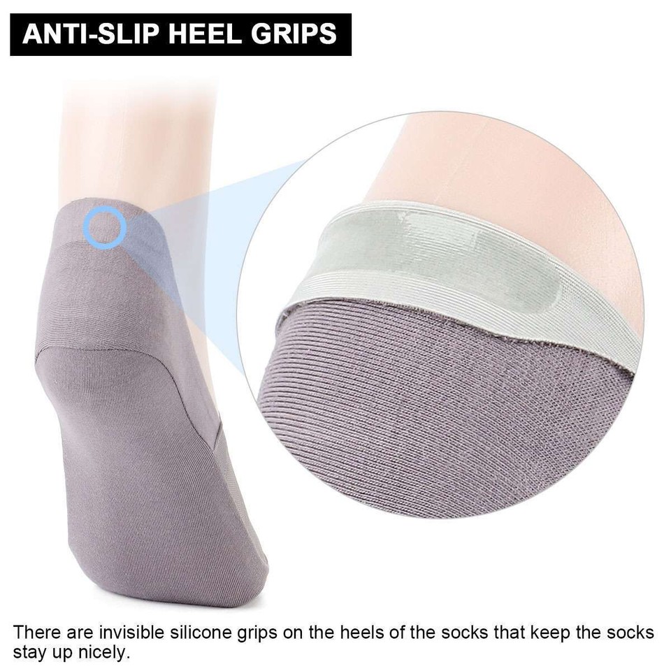 3/ 5Pairs Mens Cotton Mesh Socks No Show Ankle Low Cut Nonslip ...