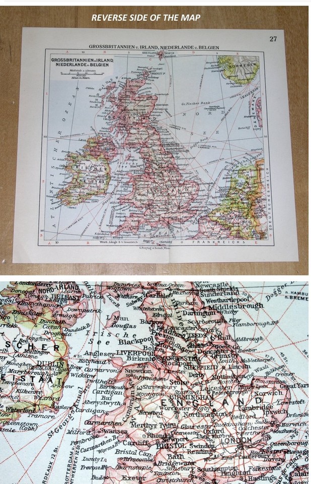 1938 ORIGINAL VINTAGE MAP OF ENGLAND WALES LONDON / UNITED KINGDOM ...