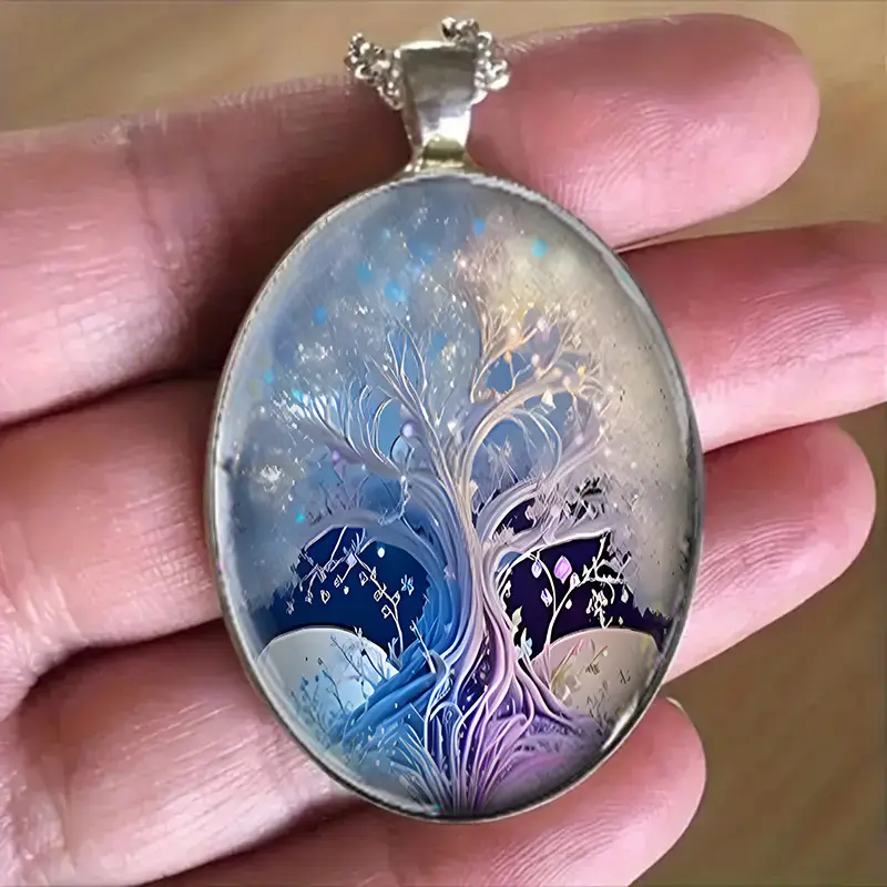 Tree Of Life Oval Jewelry Vintage Silvery Gothic Strength Pendant ...
