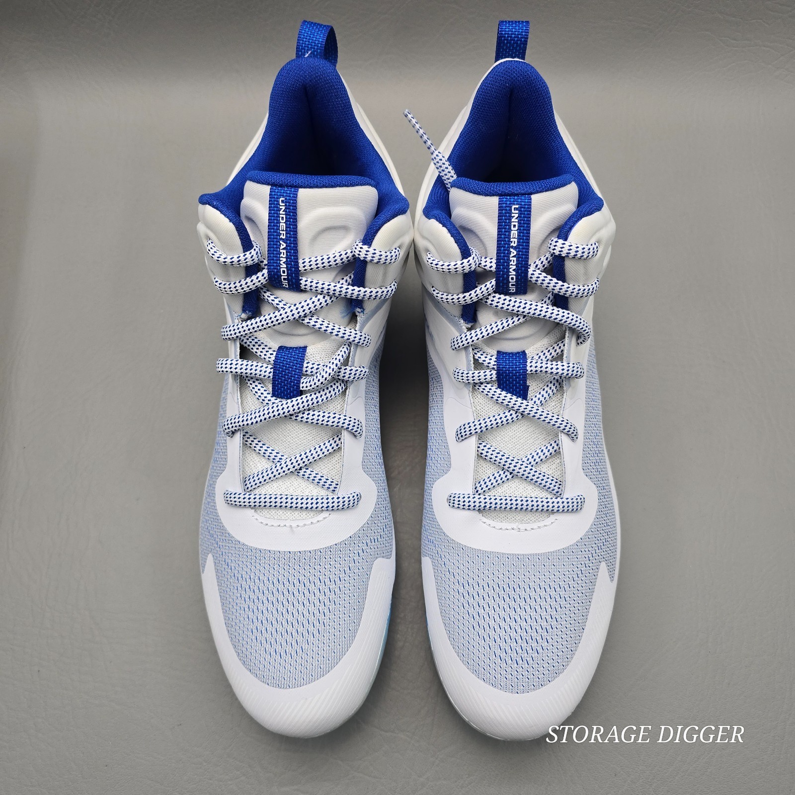NEW Under Armour Command MC Mid DSG Men’s White/Blue Football Cleats ...
