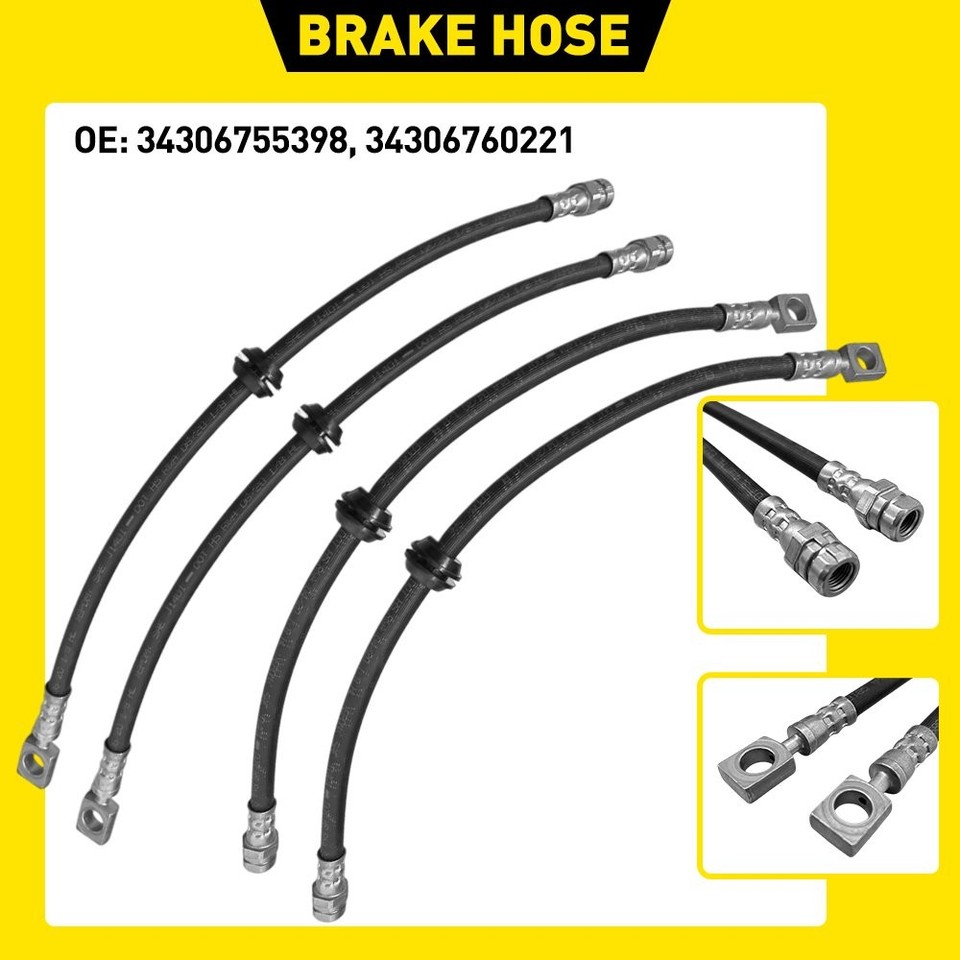 4Pcs For MINI R50 R52 R53 R55 R56 R57 R58 R59 676368 Rear Brake Hose ...