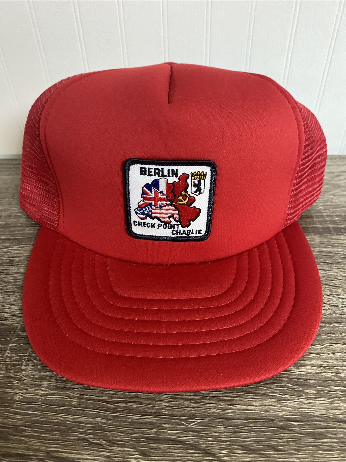 BERLIN CHECKPOINT CHARLIE TRUCKER HAT PATCH CAP US ARMY VETERAN COLD ...