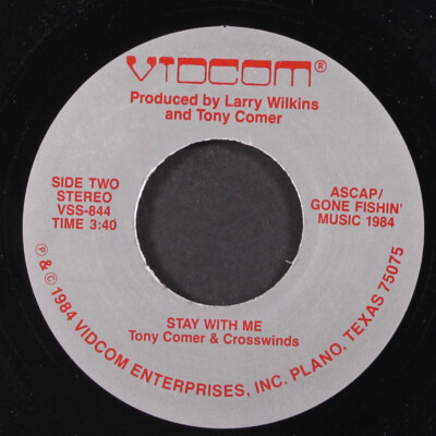 TONY COMER & CROSSWINDS: don't give up / stay with me VIDCOM 7" Single ...