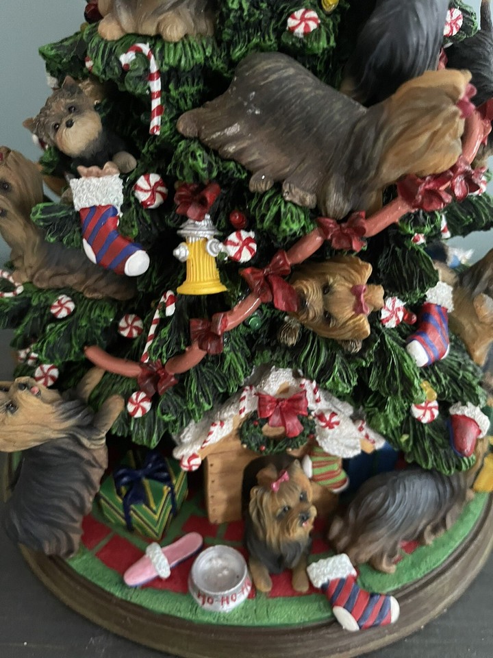 Danbury Mint Yorkie Yorkshire Terrier Dog Christmas Tree Lighted ...