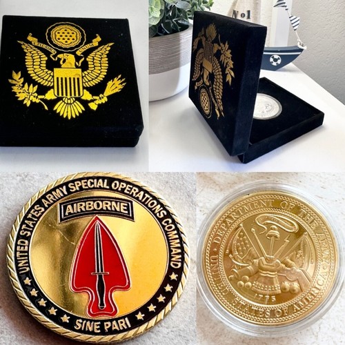 US ARMY SPECIAL OPERATIONS COMMAND Challenge Coin w/ velvet ...