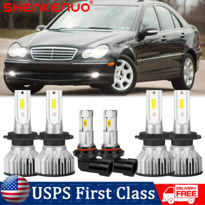 For Mercedes-Benz C240 2001-2005 6X LED Headlight Bulbs High Low Beam ...