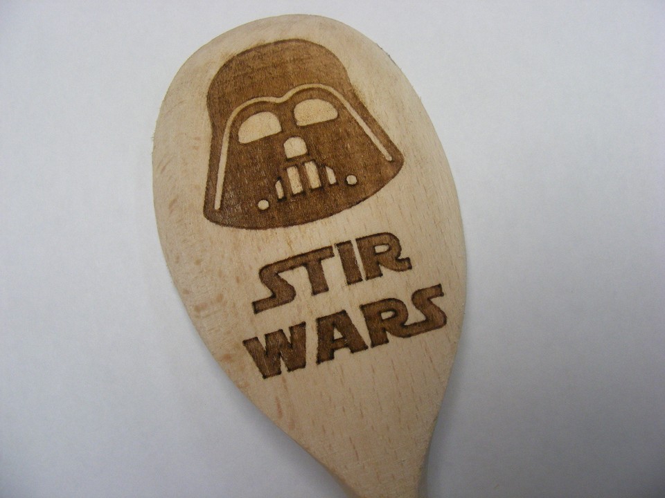 STAR WARS STAR TREK DR WHO CHEWIE DARTH VADER BAKING WOODEN SPOON ...