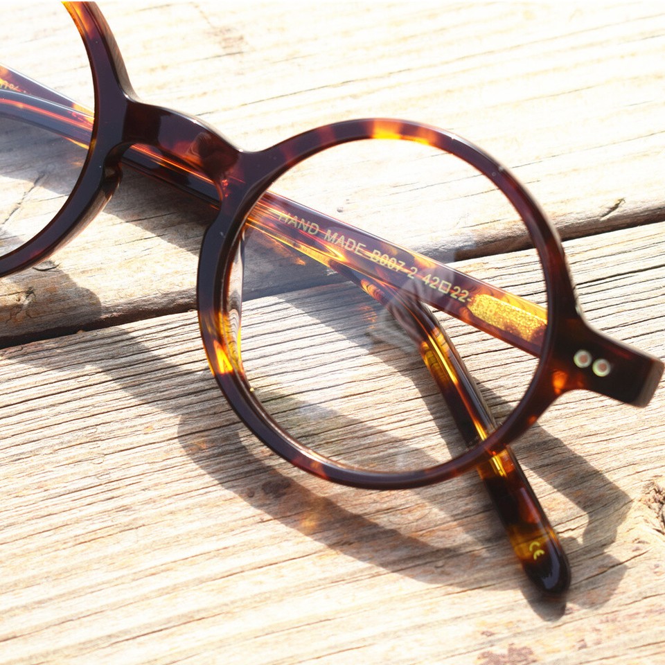 Vintage Small Round Tortoise Full Rim Acetate Eyeglass Frames Unisex ...