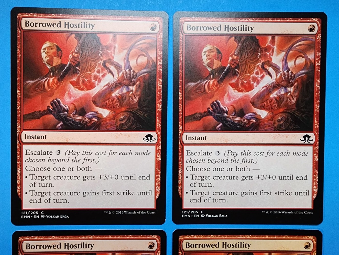 4x Borrowed Hostility Eldritch Moon 2016 Mtg Magic Card Instant Red ...