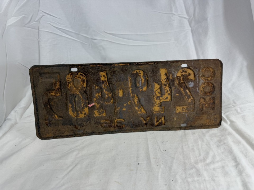 Vintage Antique 1935 New York Commercial License Plate #249-485 | eBay