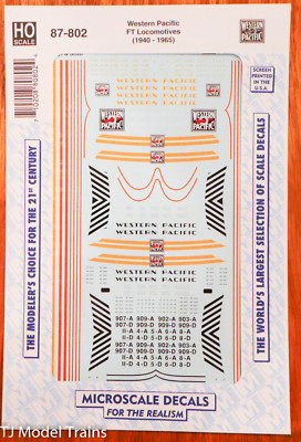 Microscale Decal #87-802 Western Pacific FT Locomotives (1940-1965) | eBay