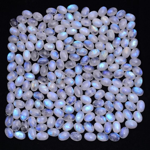 20 Pcs Rainbow Natural Blue Moonstone 13mm*9mm Oval Cabochon Loose ...