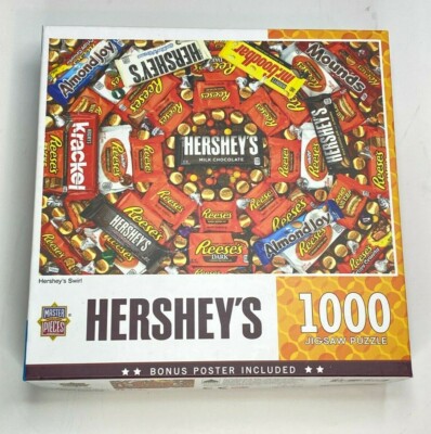 1000 Piece Puzzle MasterPieces w/ Poster INCOMPLETE Hershey's Chocolate ...