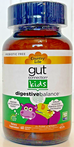 Digestive Balance Gut Connection Kids Sweet & Sour 60 Chewable Tablets ...