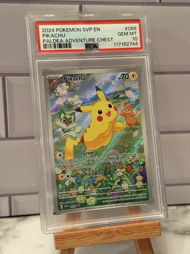 2024 SVP EN-SV BLACK STAR PROMO #088 PIKACHU PALDEA ADVENTURE CHEST PSA ...