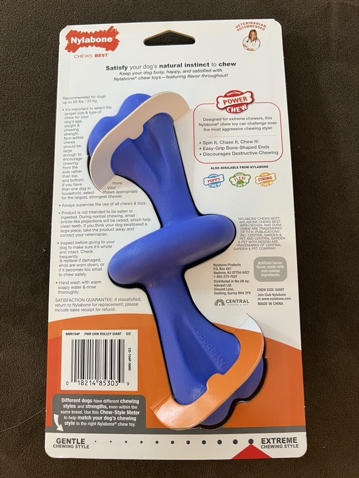 NYLABONE NEW Chase ‘N Chew Power Chew Bacon Flavor Large/Giant Bone | eBay