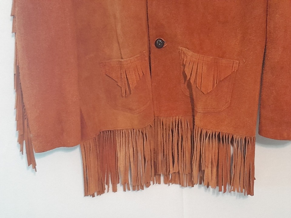 Antique Native American Hand Sewn Heavy Leather Jacket Fringes outlaw ...