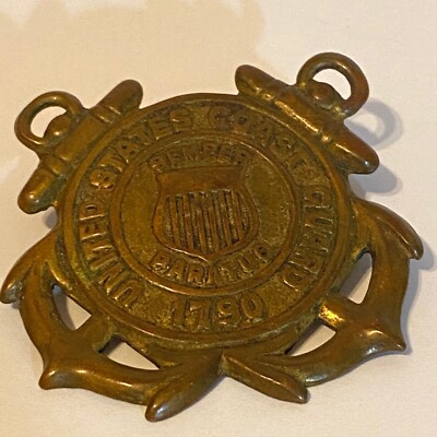 Vintage World War 2 USCG US Coast Guard Hat Cap Badge Insignia Screw ...